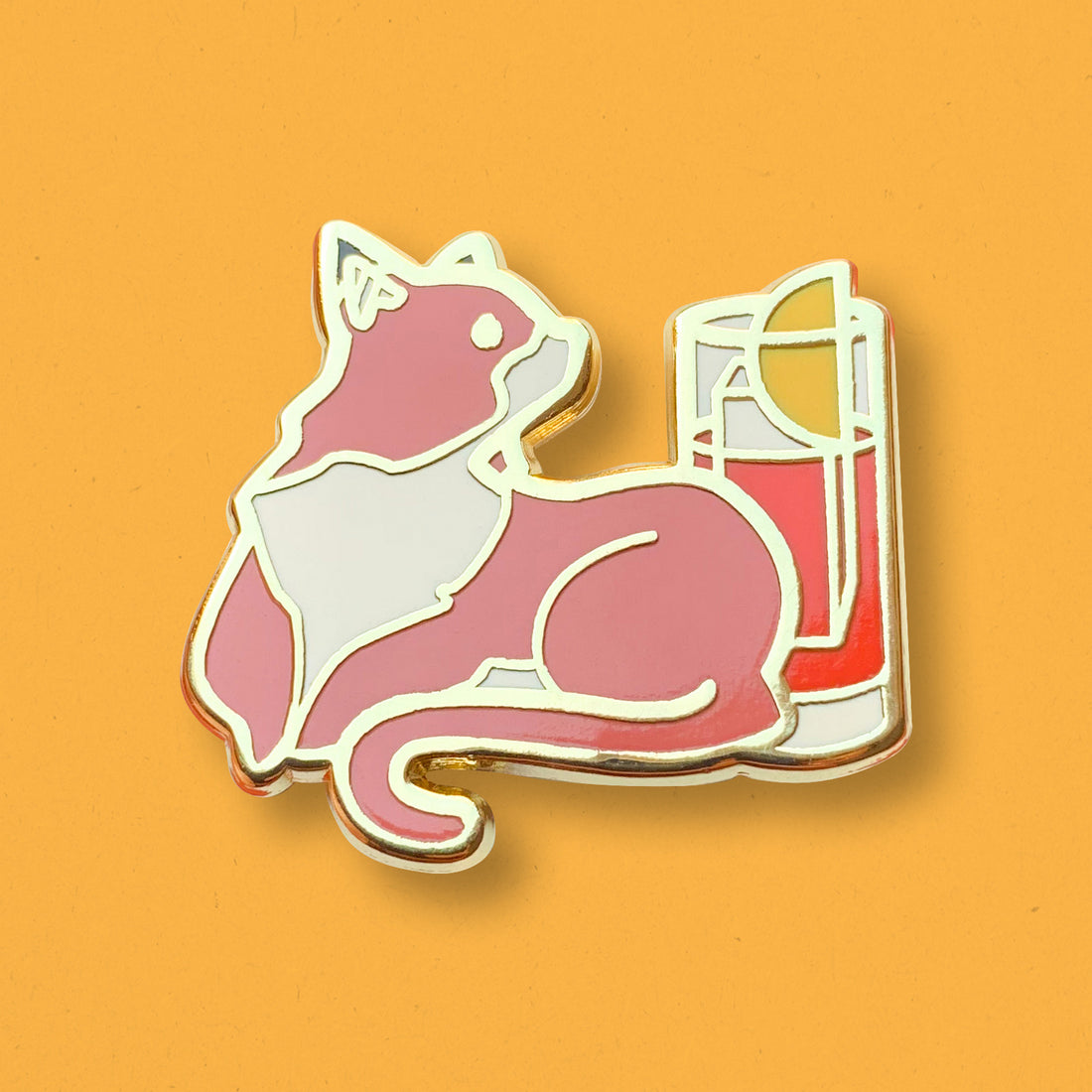 Cat x Americano Enamel Pin – Cocktail Critters
