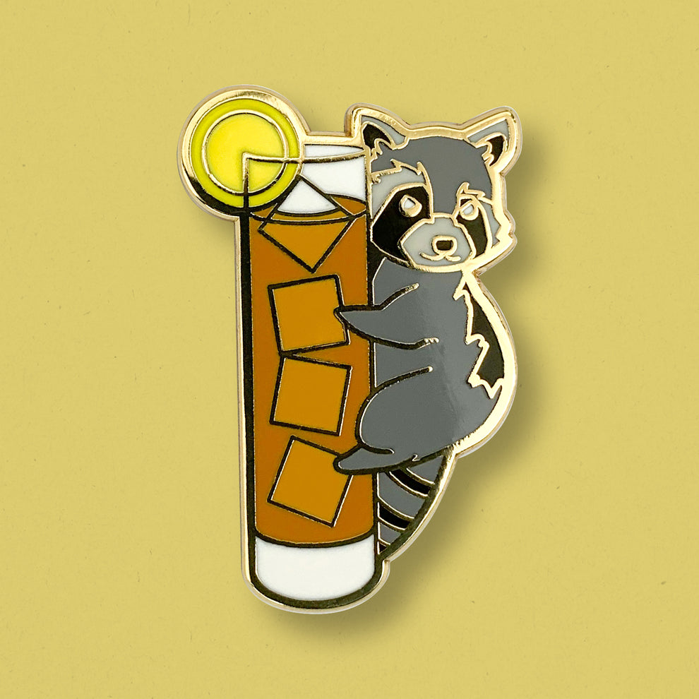 Raccoon x Long Island Iced Tea Enamel Pin – Cocktail Critters